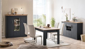 Ridgevalley home24 Highboard 141 cm 141 x 146 x 45cm Grau