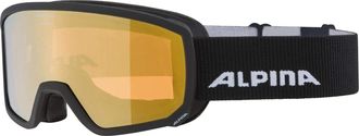 Alpina SCARABEO S Q-LITE - verspiegelte, kontrastverst&auml;rkende OTG Skibrille mit 100% UV-Schutz f&uuml;r Erwachsene - black - one size