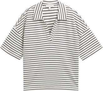 Tom Tailor T-Shirt T-Shirt Boxy Fit T-Shirt mit Polokragen