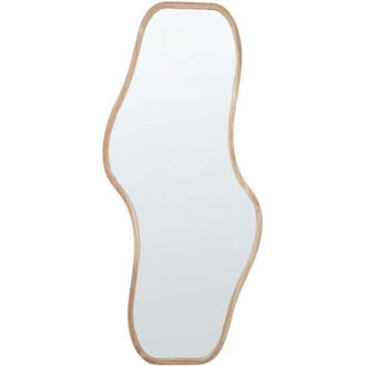 Beliani Wandspiegel BIOLLET 80 cm 180 cm Paulownia-Holz Naturfarben