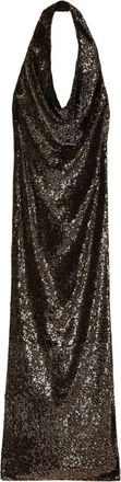 Patrizia Pepe Robe Longue &agrave; Sequins - Femme - Robes - Noir - Taille: 40 FR