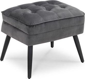 MCombo Gepolsterter Sitzhocker Fu&szlig;st&uuml;tze Samtbezug, Ottoman Schminktisch mit Metallbeinen, 7278DE - Mcombo