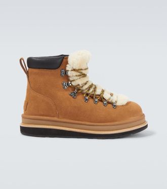 sacai x UGG - Bottines en daim et shearling