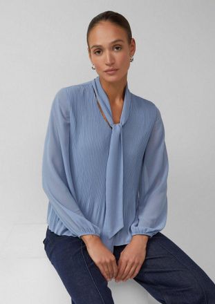 s.Oliver Langarmbluse Bluse Schluppen-Bluse aus plissiertem Chiffon
