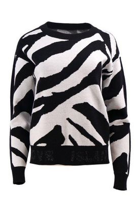 Passioni Strickpullover mit Zebraprint und Strassdetails