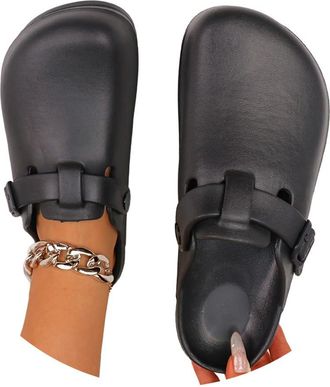 Minetom Gartenclogs Damen Clogs Gummi Gartenschuhe Leicht Gummischuhe Sommer Pantoletten Berufsschuhe Geschlossen Hausschuhe A Schwarz 37 EU