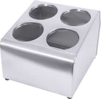 Contacto Edelstahl Besteckbehälter doppelreihig für 4 Besteckköcher