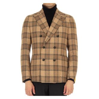 Tagliatore Woll-Prince-of-Wales-Sakko mit Doppelknopfreihe - - Jackets - Herren - Mehrfarbig - M