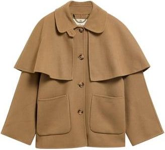 Barbour Manteau droit col classique &agrave; cape amovible en laine m&eacute;lang&eacute;e