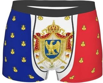 AOOEDM Boxer pour Homme avec Drapeau de la France, sous-vêtement Respirant et Extensible, S-XXL