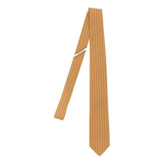 Ferragamo Homme, Accessoires, Orange, Taille: ONE Size Cravate en Soie Jacquard