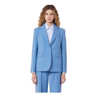 Max Mara Femme, Vestes, Bleu, Taille: 44 FR Lamine Blazer