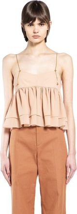 Chlo&eacute; Sleeveless Ruffle Top