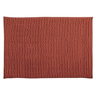MSV Mikrofaser Chenille Badematte - Lange Flauschige rutschfeste Matte - 50 x 80 cm - Terrakotta - Maschinenwaschbar - Aufh&auml;ngeschlaufe f&uuml;r schnelles Troc
