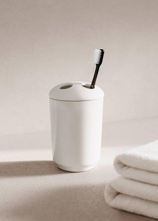 Mango Gobelet &agrave; brosse &agrave; dents en fa&iuml;ence blanc - Home - Taille unique - MANGO HOME
