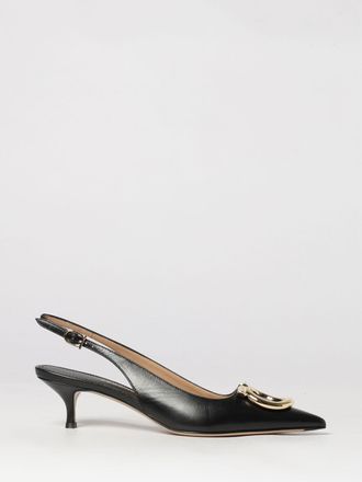 Ferragamo Escarpins slingback en cuir &agrave; petit talon avec logo Gancini