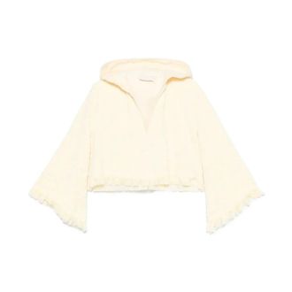 Zimmermann Gelber V-Ausschnitt Baumwollhoodie - - Sweatshirts & Hoodies - Damen - Beige - M