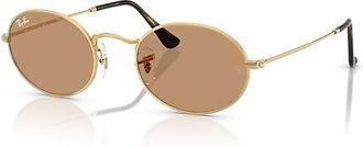 Ray-Ban Oval Metal Summer Capsule Sonnenbrillen Arista Gold Fassung Braun Glas 51-21