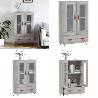 vidaXL Highboard Grau Sonoma 69,5x31x115 cm Holzwerkstoff - Highboard - Highboards - Home & Living