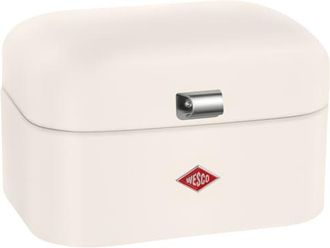 WESCO Wesco Single Grandy Brotkasten in der Farbe sand matt, pulverbeschichtetes Stahlblech, Lüftungslöcher und stabiler Handgriff