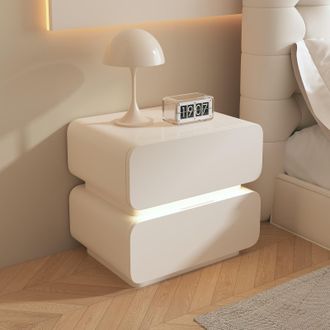 Generic Nachttisch aus Leder, moderner Nachttisch mit 2 Schubladen, luxuri&ouml;se Schlafzimmerm&ouml;bel, Sofa-Beistelltisch, moderner Nachttisch for Schlafzimmer, Woh