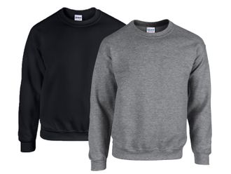 Gildan 2er Herren Sweatshirt Heavy Blend Sweat M L XL 2XL 3XL 4XL 5XL in verschiedenen Farbsets & HLKauf-Block (1x Schwarz, 1x Graphit & 1x HLKauf-Block, XXL