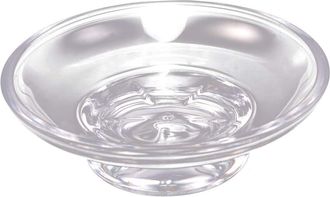 TOPBATHY Glas Seifenschale Transparent Runde Seifenkiste Ersatzbehälter Wesentliche Seifenschale Aufbewahrungskoffer für Küche Bad