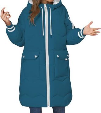 Generic Doudoune Chaude Femme Manteau Chaud Femme Veste D Hiver Matelassée En Coton Épais à Blocs De Couleurs Pour Veste Longue Rembourrée En Coton Anorak Ave
