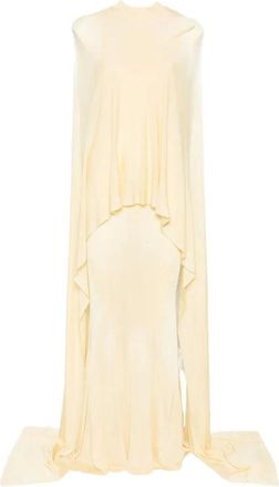 Self Portrait Femme, Robes, Jaune, Taille: 36 FR Fine Knit Cape Gown