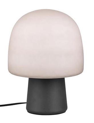 Trio Leuchten Tischleuchte Steen 568200132, Metall Schwarz matt, Glas cremefarbig, exkl. 1x E14