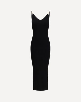 Versace Safety Pin Slip Midi Dress Female 42