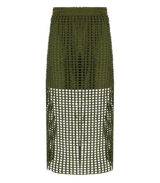 Essentiel JUPE MIDI HANDKERCHIEF VERT KHAKI ESSENTIEL ANTWERP