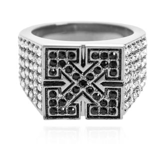 Off-white Bling Strass Pfeil Siegelring - - Accessories - Herren - Grau - 62 MM