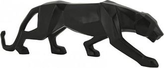 Aubry Gaspard Panthère Résine Noir - Statue Décorative - 50 x 15 x 20 cm - Finition Brillante - Design Élégant et Moderne - Idéale Décoration Intérieure Maison ou B
