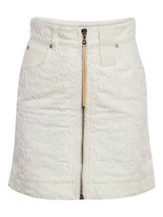 Louis Vuitton jupe en fil coup&eacute; &agrave; monogramme - Blanc
