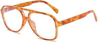 Generic Lunettes de soleil rétro surdimensionnées pour homme avec monture transparente - Jaune et bleu - UV400, Ambré transparent, Taille unique