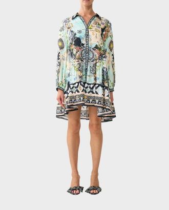 Camilla Femme, Robes, Multicolore, Taille: 40 FR Folk Afloat Robe Courte &Eacute;vas&eacute;e &agrave; Manches Longues