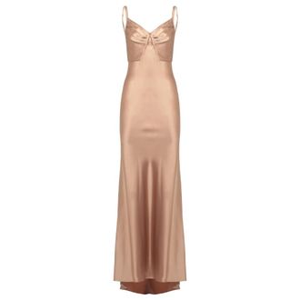Elisabetta Franchi Satin Maxi Kleid - - Dresses - Damen - Rosa - S