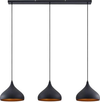 Lindby Pendelleuchte Elamira (Modern) in Schwarz aus Metall (3 flammig, E27) - Deckenlampe Esstischlampe H&auml;ngelampe H&auml;ngeleuchte Wohnzimmerleuchte