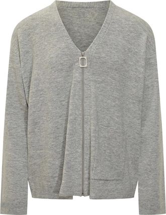 J.W.Anderson cardigan zipp&eacute; &agrave; col v - Gris