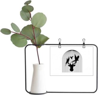 OFFbb-USA Kakadu Geweih Ökologie Metall Bilderrahmen Keramik Vase Dekor