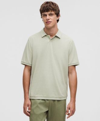 lululemon Strukturiertes Kurzarm-Poloshirt aus Mesh für Männer - Größe 2XL in Fog Green