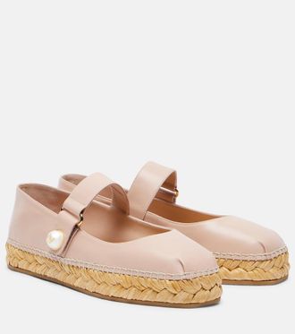 Jimmy Choo London Espadrilles Fayence aus Leder
