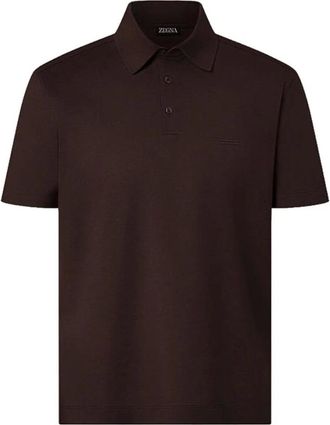 Ermenegildo Zegna Homme, Tops, Brun, Taille: 2XL Polo Manches Courtes