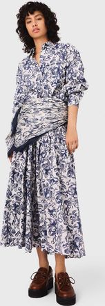 Maje Chemise Longue Imprimée - Bleu Fruits Print - Maje