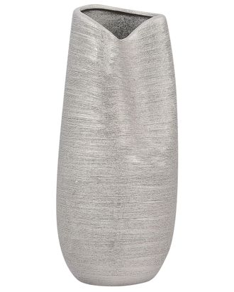 Beliani Extravagante und dekorative Vase in Metall-Look silbern