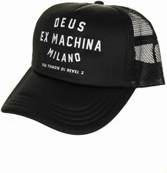 Deus Homme, Accessoires, Noir, Taille: ONE Size Milano Address Trucker Cap