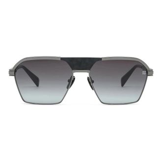 Balmain Schwarze Rhodium Navigator Sonnenbrille - - Accessories - Damen - Grau - ONE SIZE