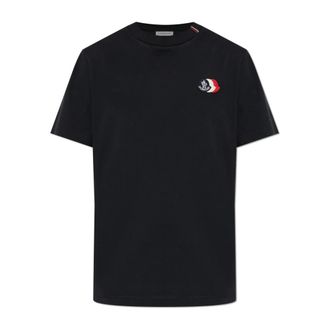 Moncler Homme, Tops, Noir, Taille: M Logo Patch T-Shirt
