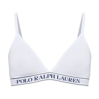 Polo Ralph Lauren Femme, Sous-v&ecirc;tements, Blanc, Taille: 40 FR Bralette &agrave; triangle avec bande logo